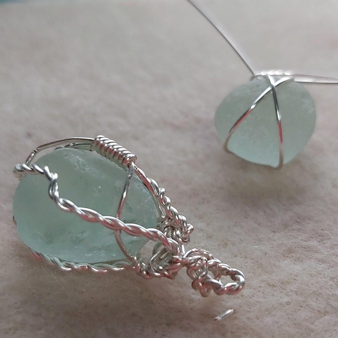 DIY Sea Glass Pendant Kit: Wire Wrap Jewelry Making, Eco Friendly - Etsy UK