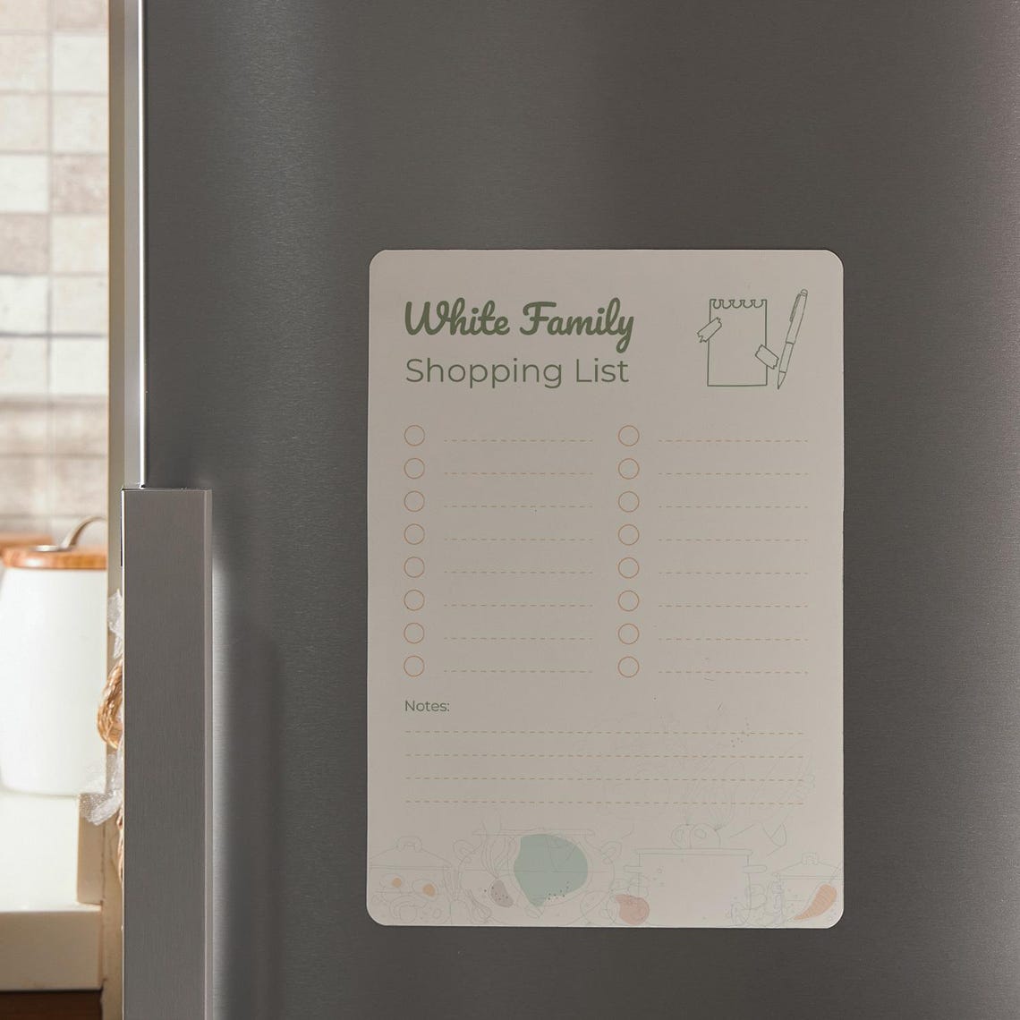 Custom Fridge List Family Planner, Magnet Kitchen Board, to Do Shopping ...