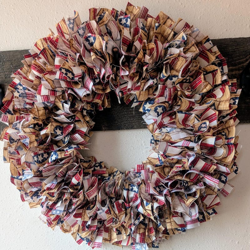 Patriotic Rag Wreath - Etsy
