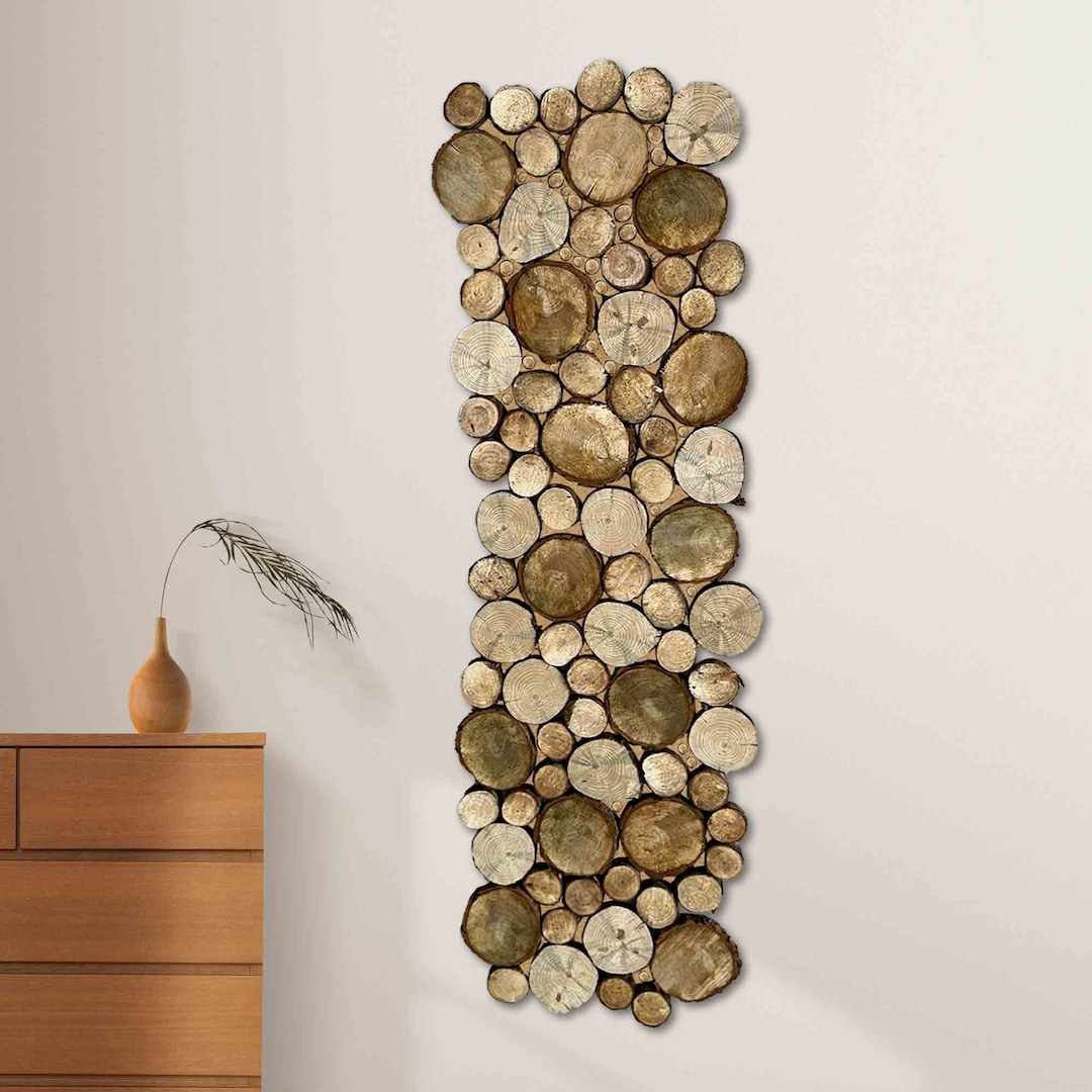 Large Wood Slice, Sculpture Wall Art, Rustic Farmhouse Decor, Sliced ...