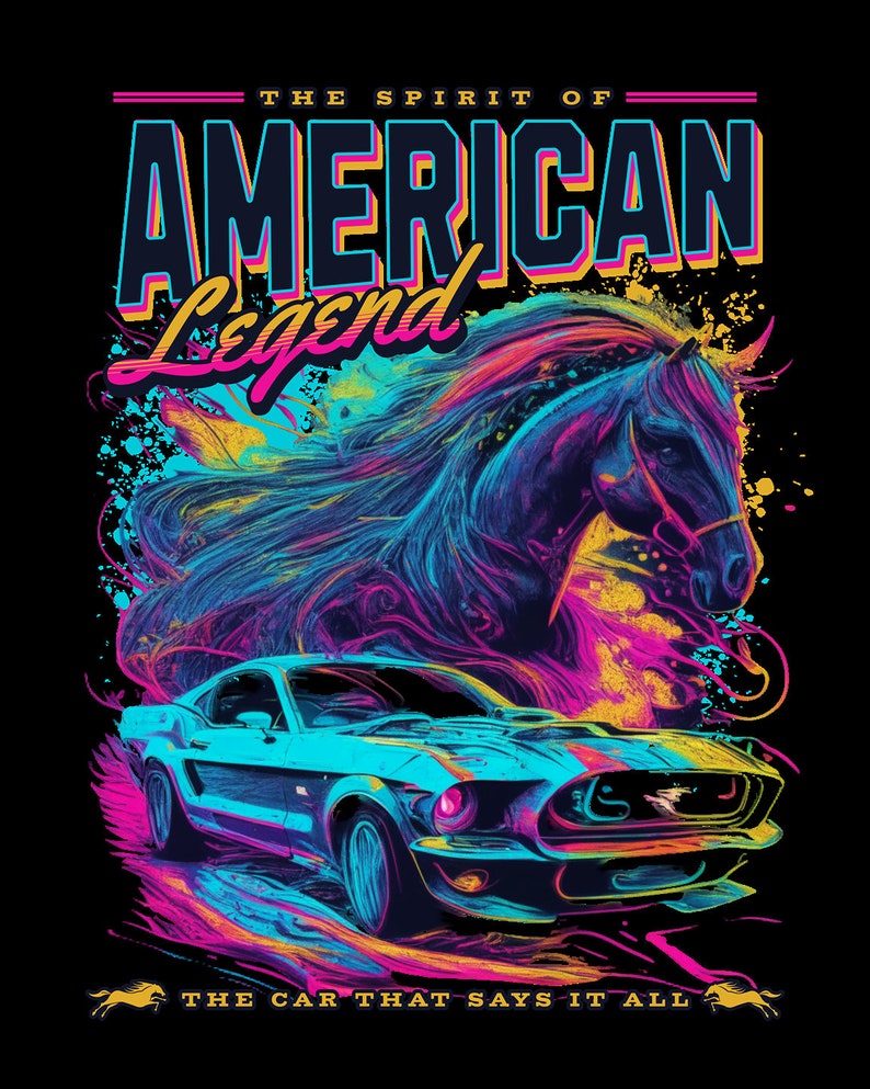 American Legend Mustang | Digital Download, PNG File, Midjourney ...
