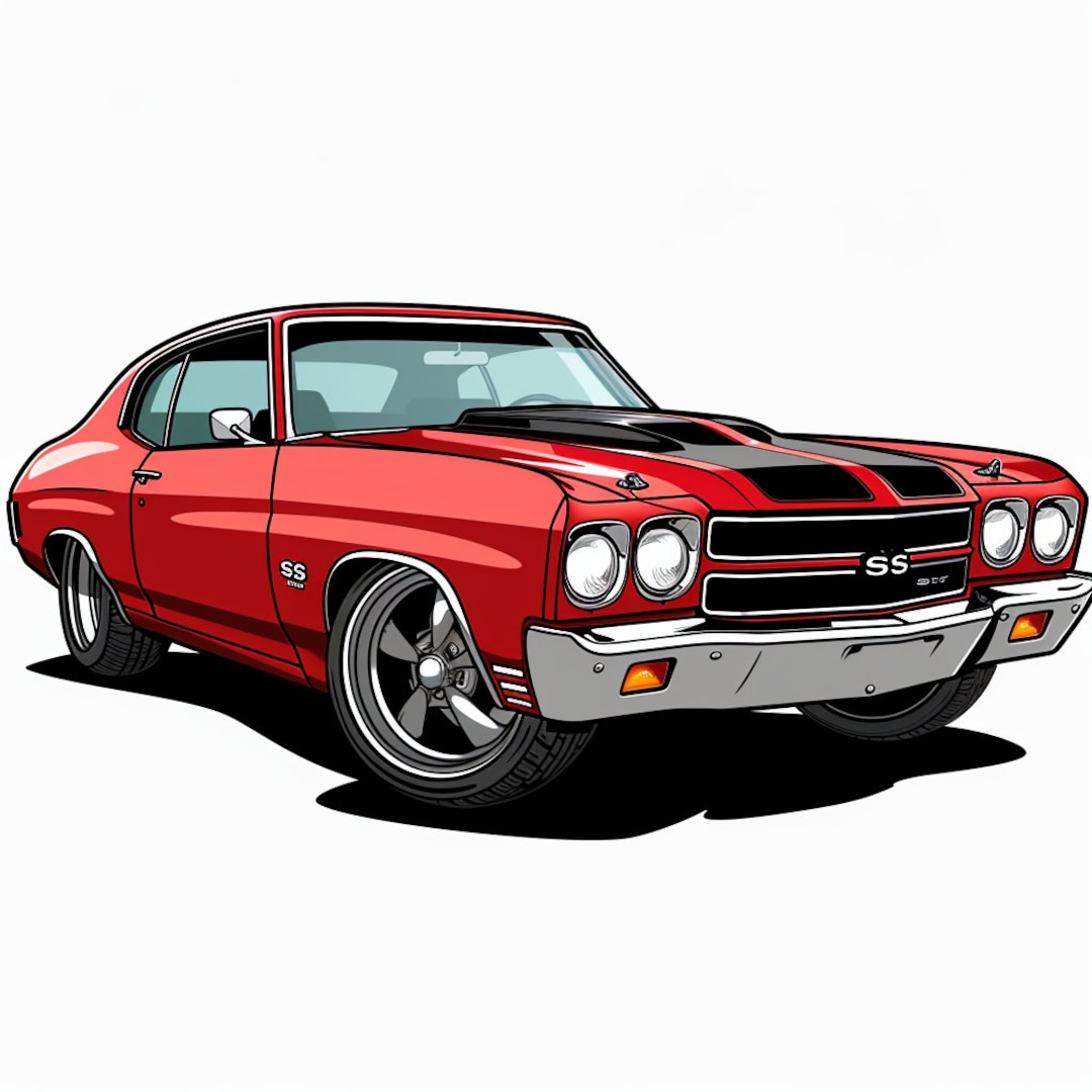 1970 Chevelle Super Sport Cartoon | Digital Download, JPG, PNG File ...