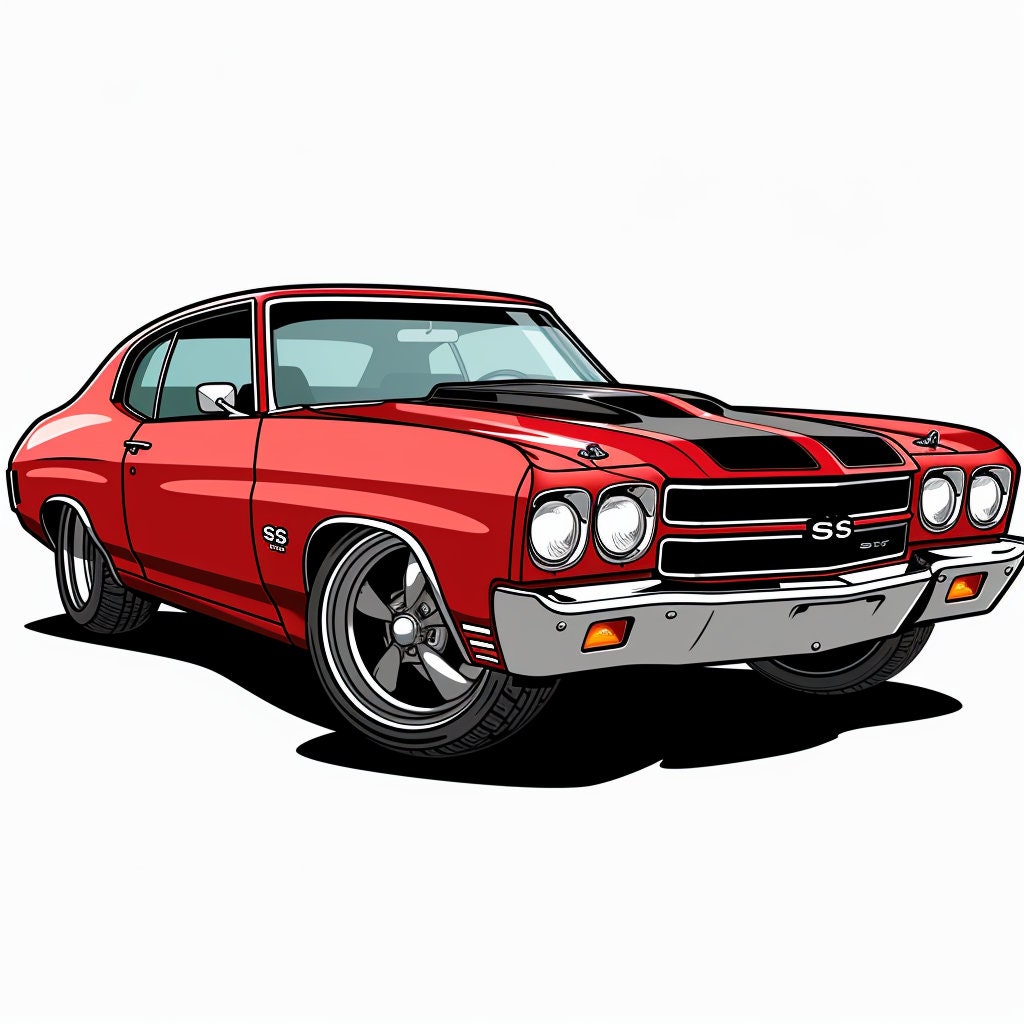 1970 Chevelle Super Sport Cartoon | Digital Download, JPG, PNG File ...