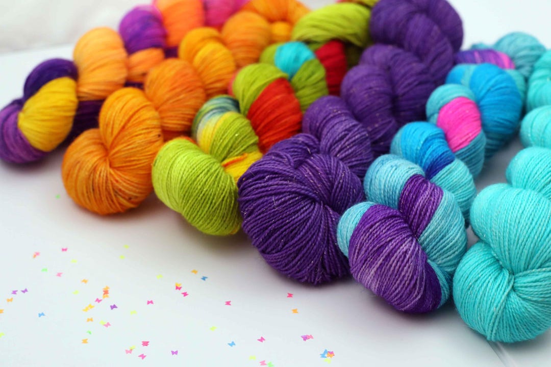 Lisa Frank Inspired Collection Yarn Worsted DK Bulky Sock 90s - Etsy