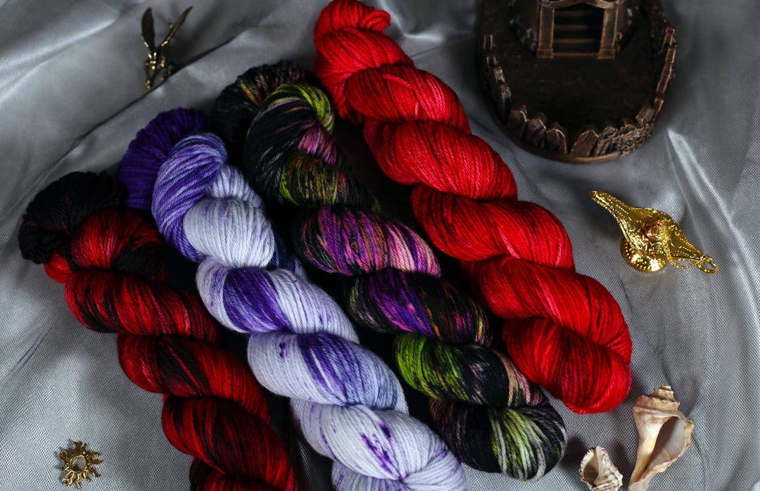 Villians Inspired Collection Yarn Ursula Maleficent Jafar Bulky Sock ...