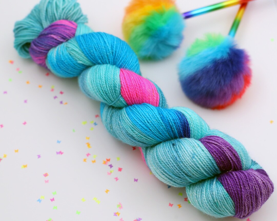 Lisa Frank Inspired Ocean Splash Yarn Worsted DK Bulky Sock 90s - Etsy