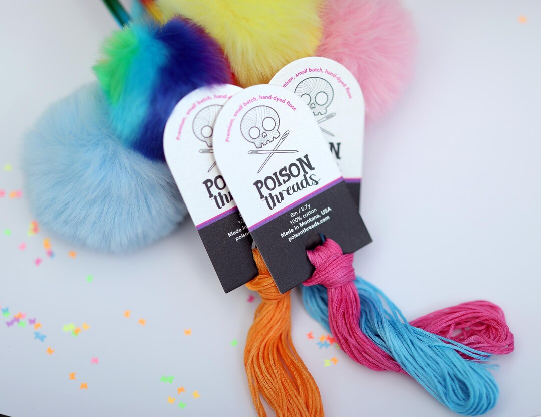 Lisa Frank Inspired Hand Dyed Floss Set Cross Stitch Embroidery - Etsy