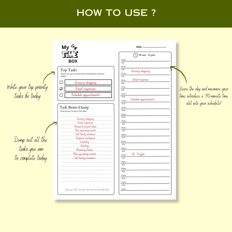 Printable Daily Planner Timeboxing: Simplify Your Schedule and Maximize ...