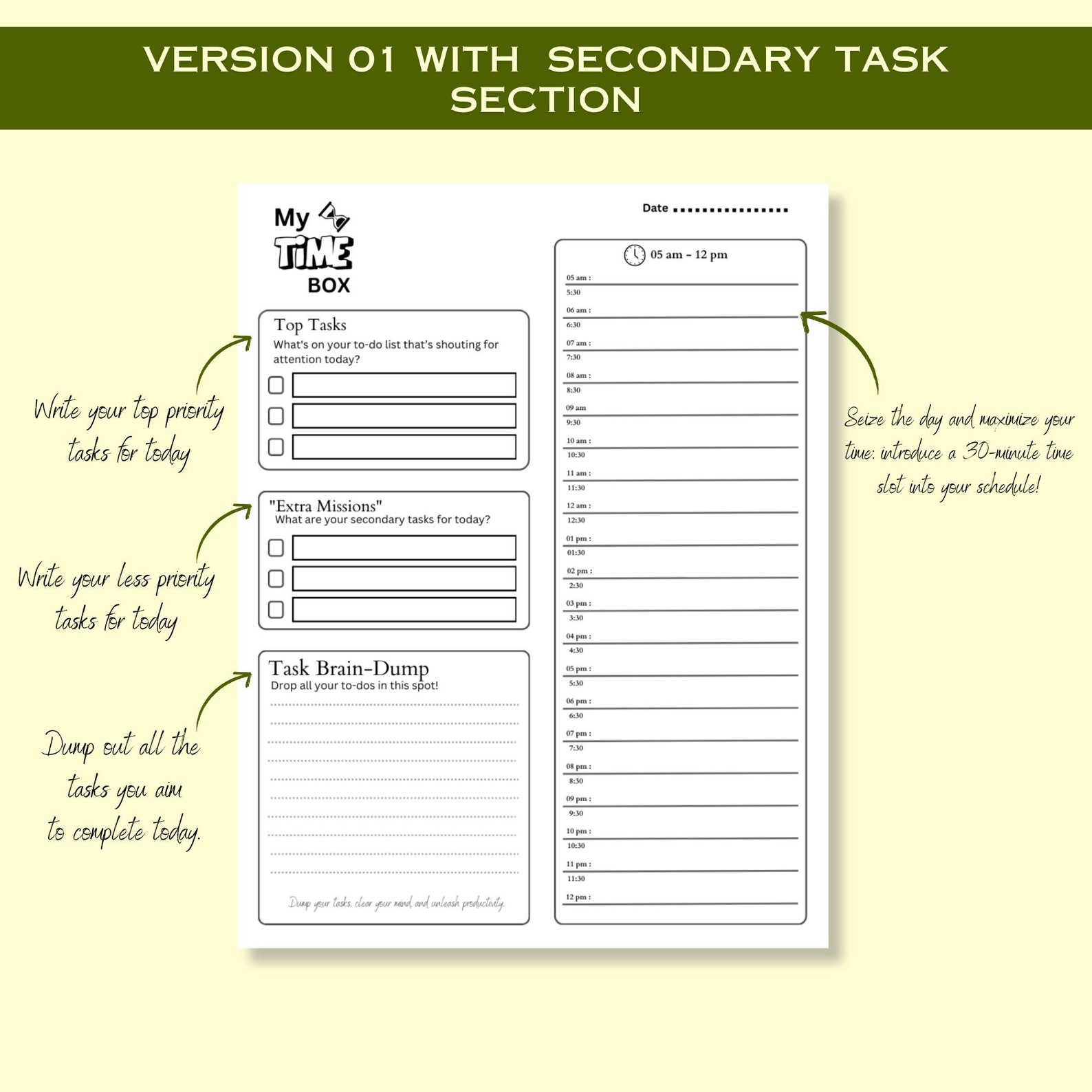 Printable Daily Planner Timeboxing: Simplify Your Schedule and Maximize ...