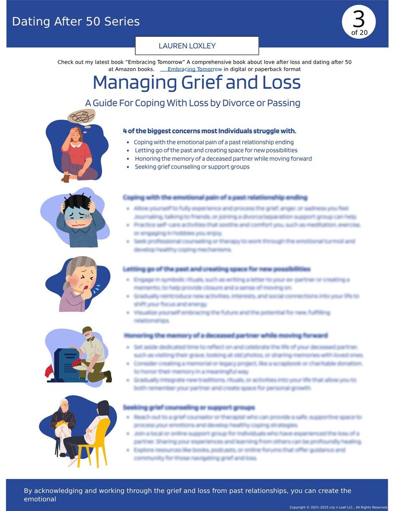 Managing Grief and Loss Guide, Dating After 50 (PDF) - Etsy