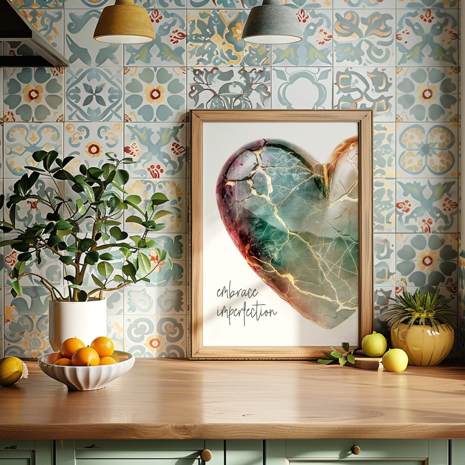 Embrace Imperfection, Kintsugi Heart Wall Decor, Emotions Make Us Human ...