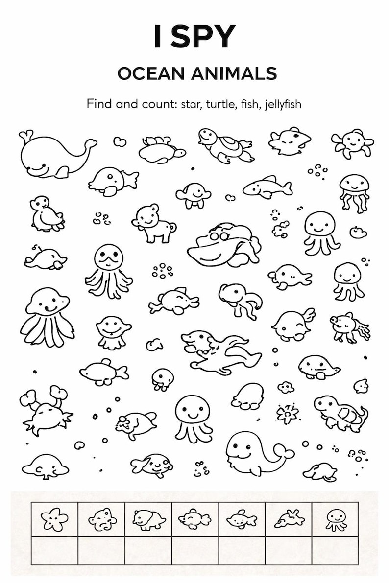 I Spy Animals Printable | Farm, Jungle, Ocean Activity (PDF Download ...