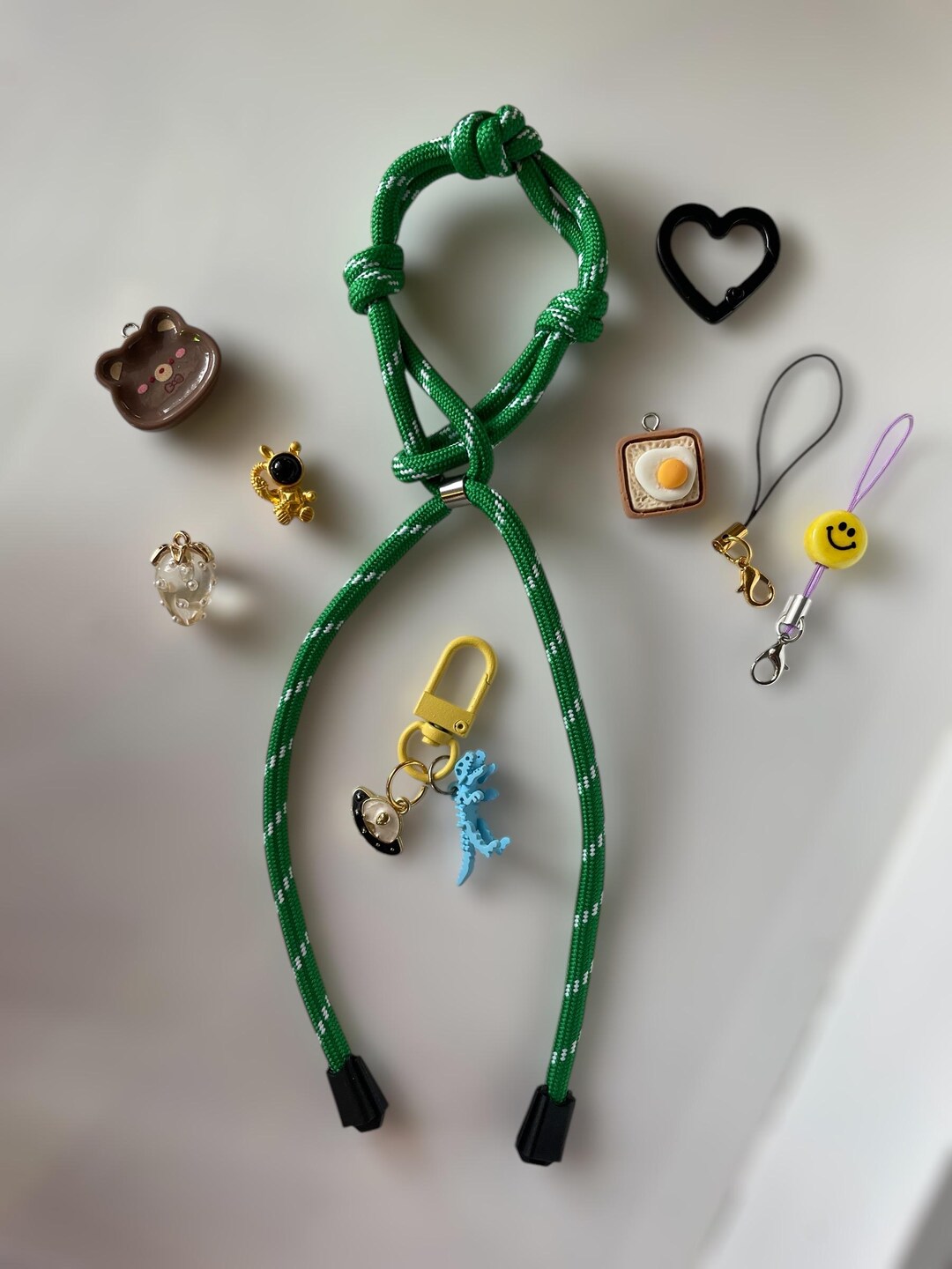 Rope Bag Charm Keychain With Mix and Match Charms Bag Accessories - Etsy