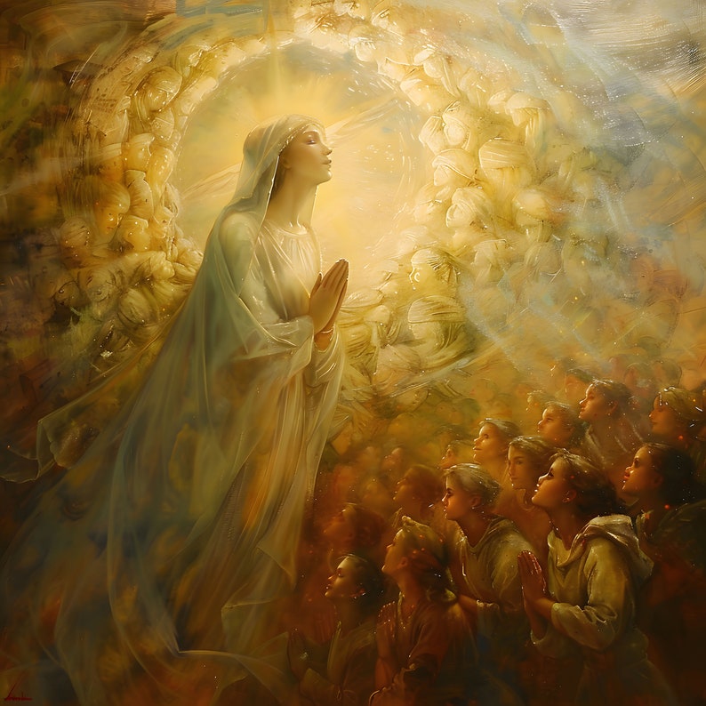 Virgin Mary Protecting the Children Chrisitan Catholic Gift Wall Art ...