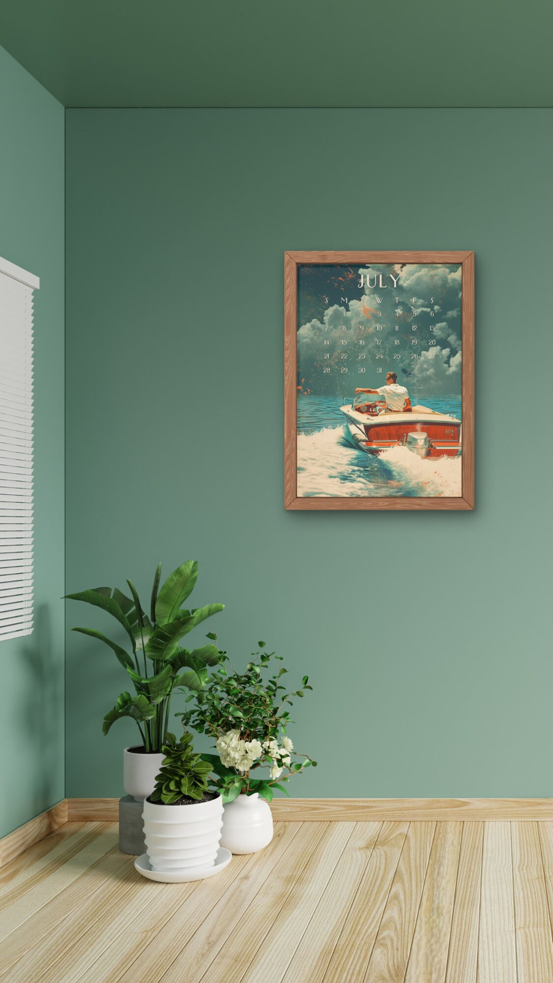 2025 MCM Dad Calendar - Mid Century Modern Style Illustration - 9X16 - Etsy