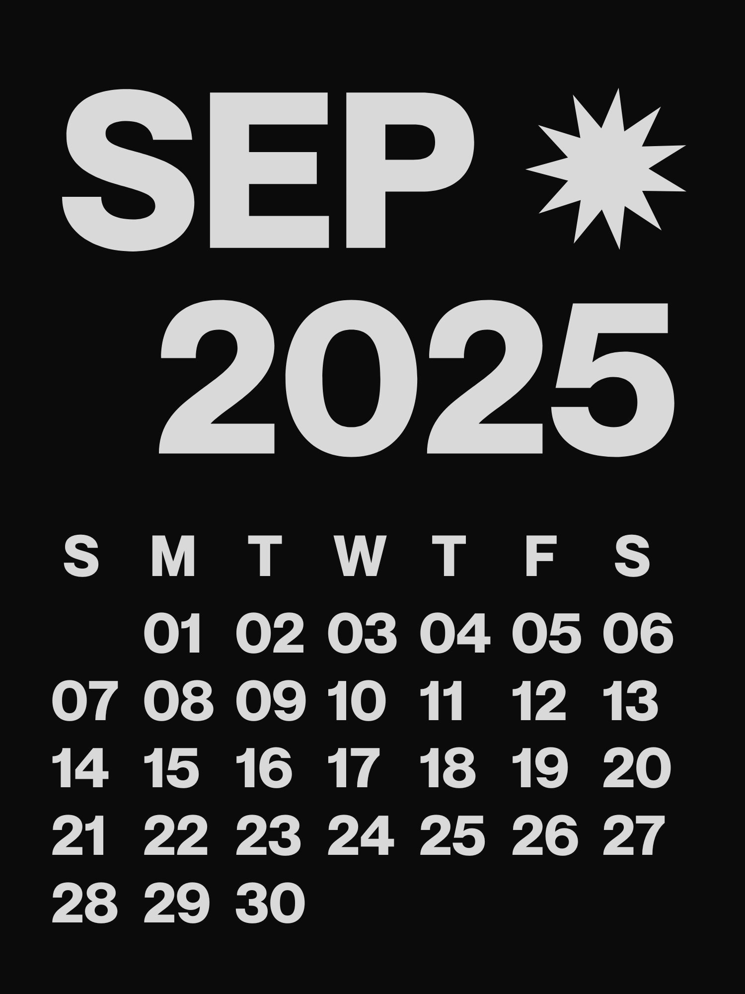 2025 Simple Black and White Wall Calendar 9X12 - Etsy