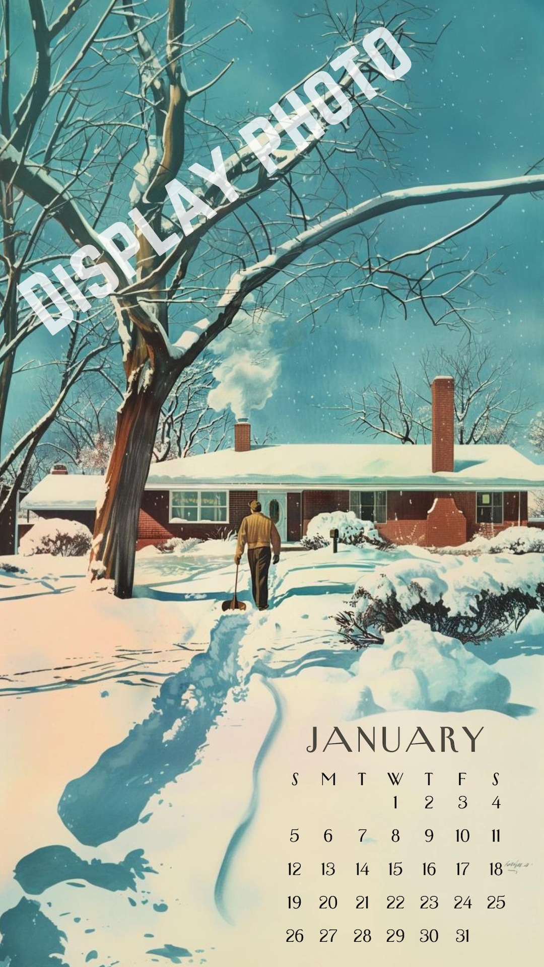 2025 MCM Dad Calendar - Mid Century Modern Style Illustration - 9X16 - Etsy