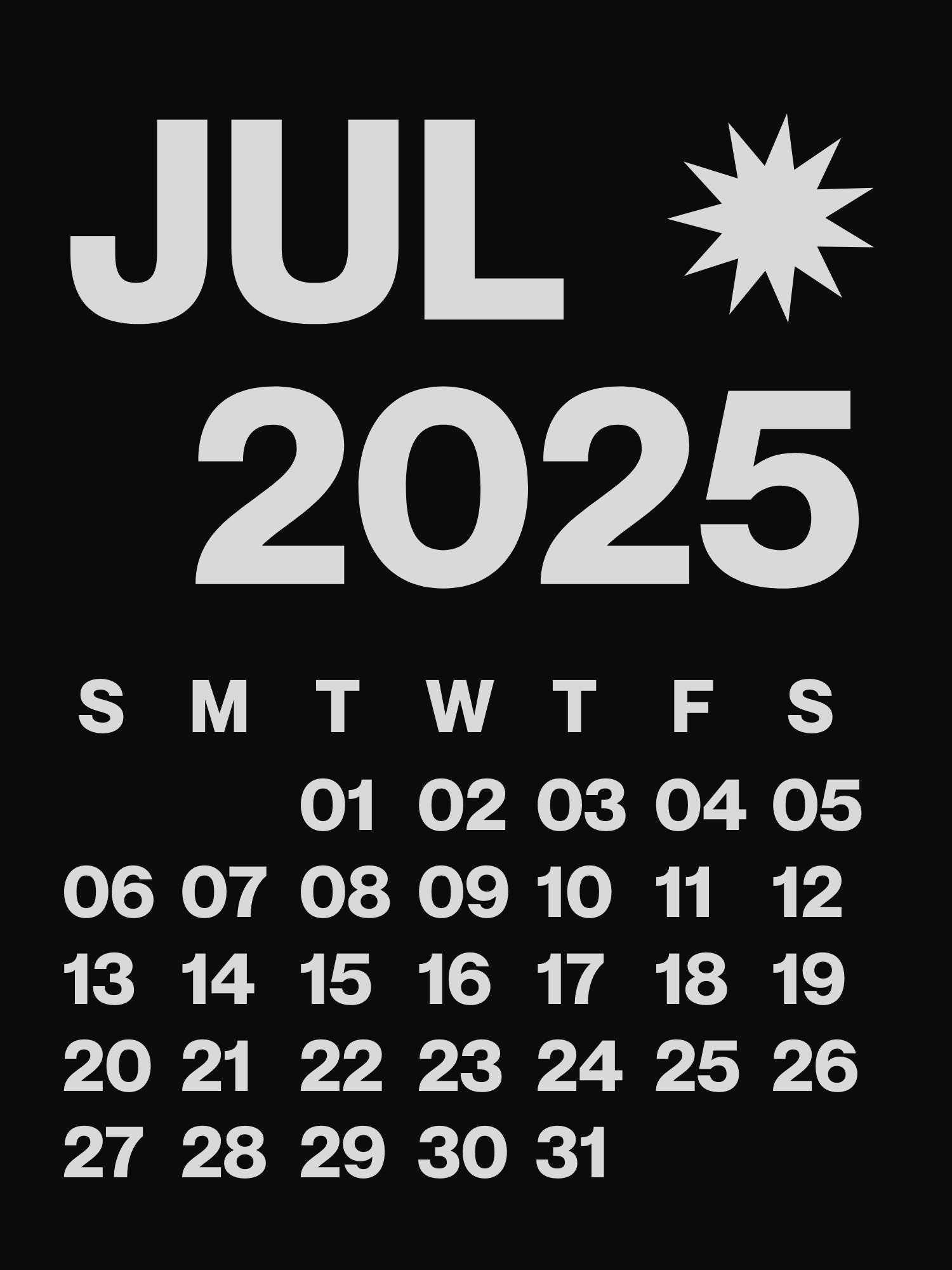 2025 Simple Black and White Wall Calendar 9X12 - Etsy