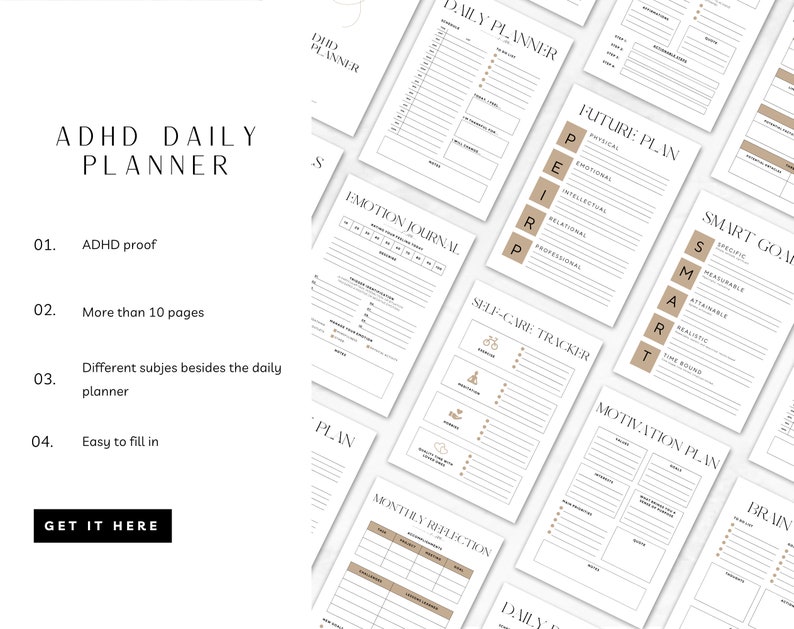 ADHD Planner Printable, ADHD Planner, ADHD Digital Planner, Planner ...