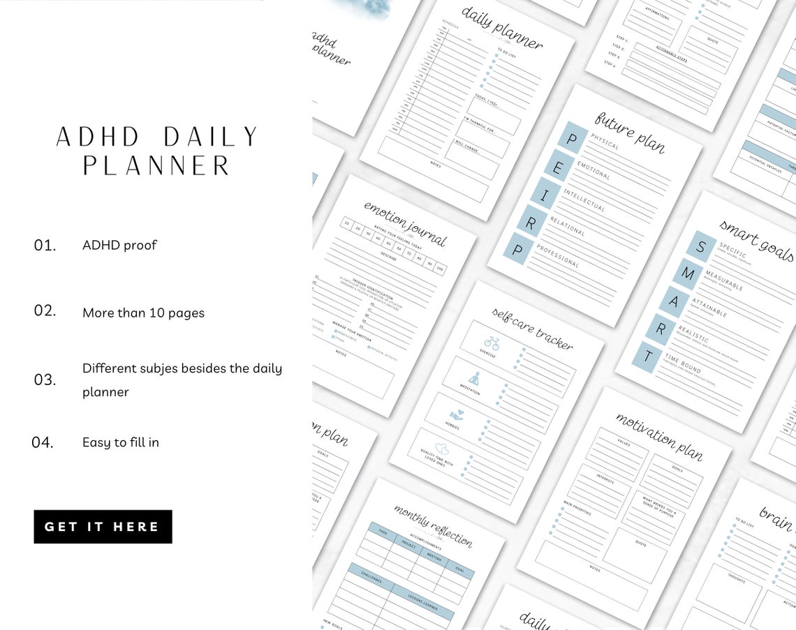 ADHD Planner Printable, ADHD Planner, ADHD Digital Planner, Planner ...
