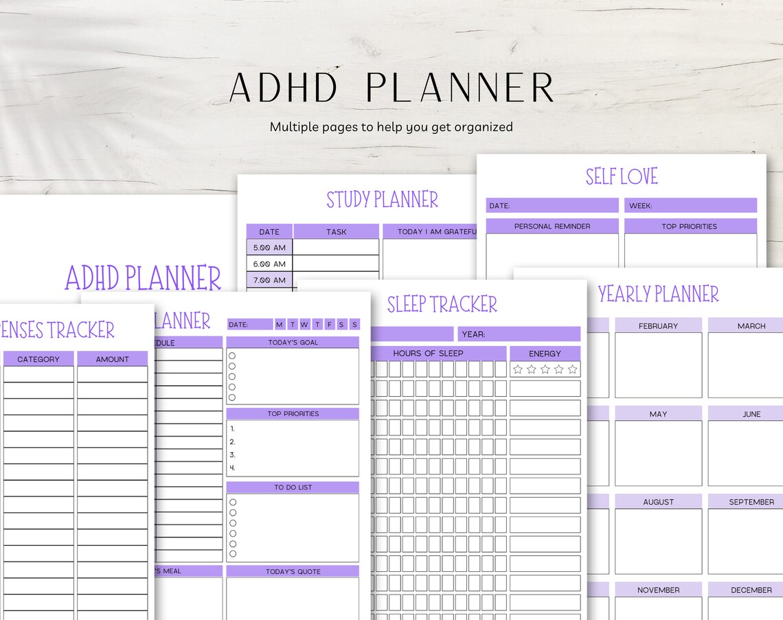 ADHD Planner Printable, ADHD Planner, ADHD Digital Planner, Planner ...