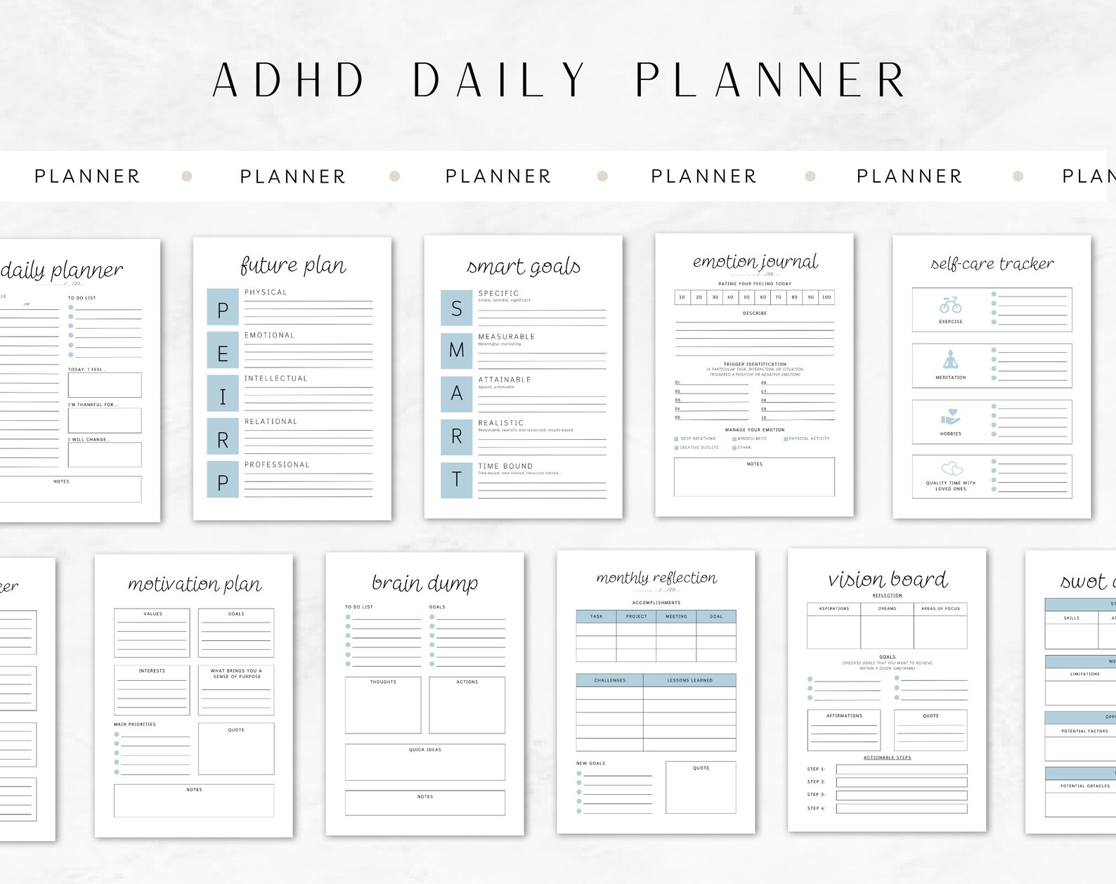 ADHD Planner Printable, ADHD Planner, ADHD Digital Planner, Planner ...