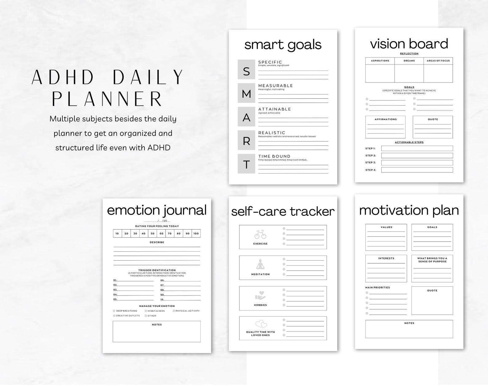ADHD Planner Printable, ADHD Planner, ADHD Digital Planner, Planner ...