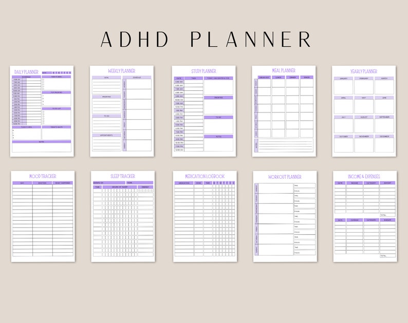 ADHD Planner Printable, ADHD Planner, ADHD Digital Planner, Planner ...