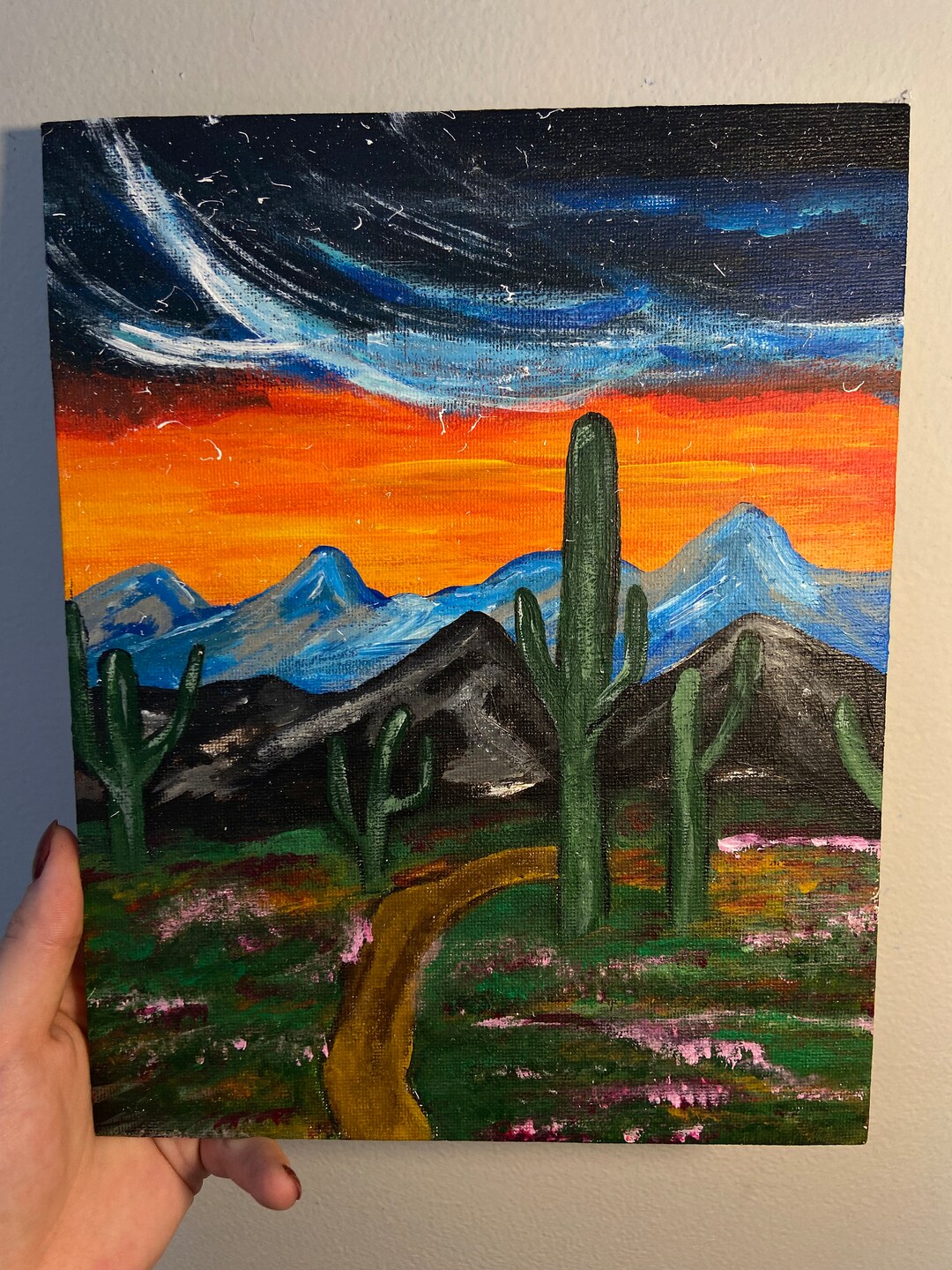 Funky Cactus Original Acrylic Painting - Etsy