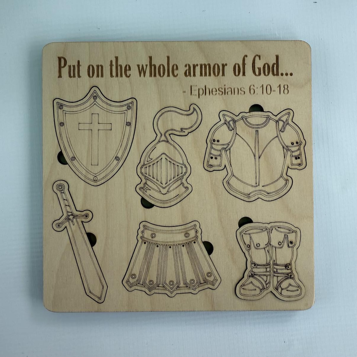 Armor of God Puzzle Design - SVG Laser Cut File - Christian Learning ...