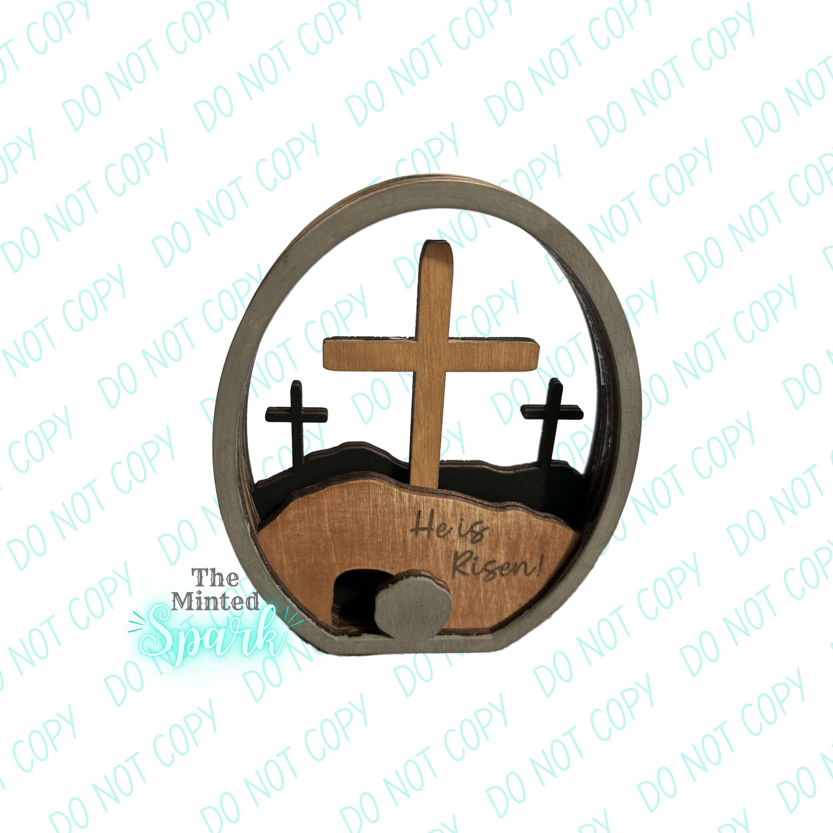 Resurrection Egg Decor - He is Risen - Laser Cut File - Tiered Tray ...