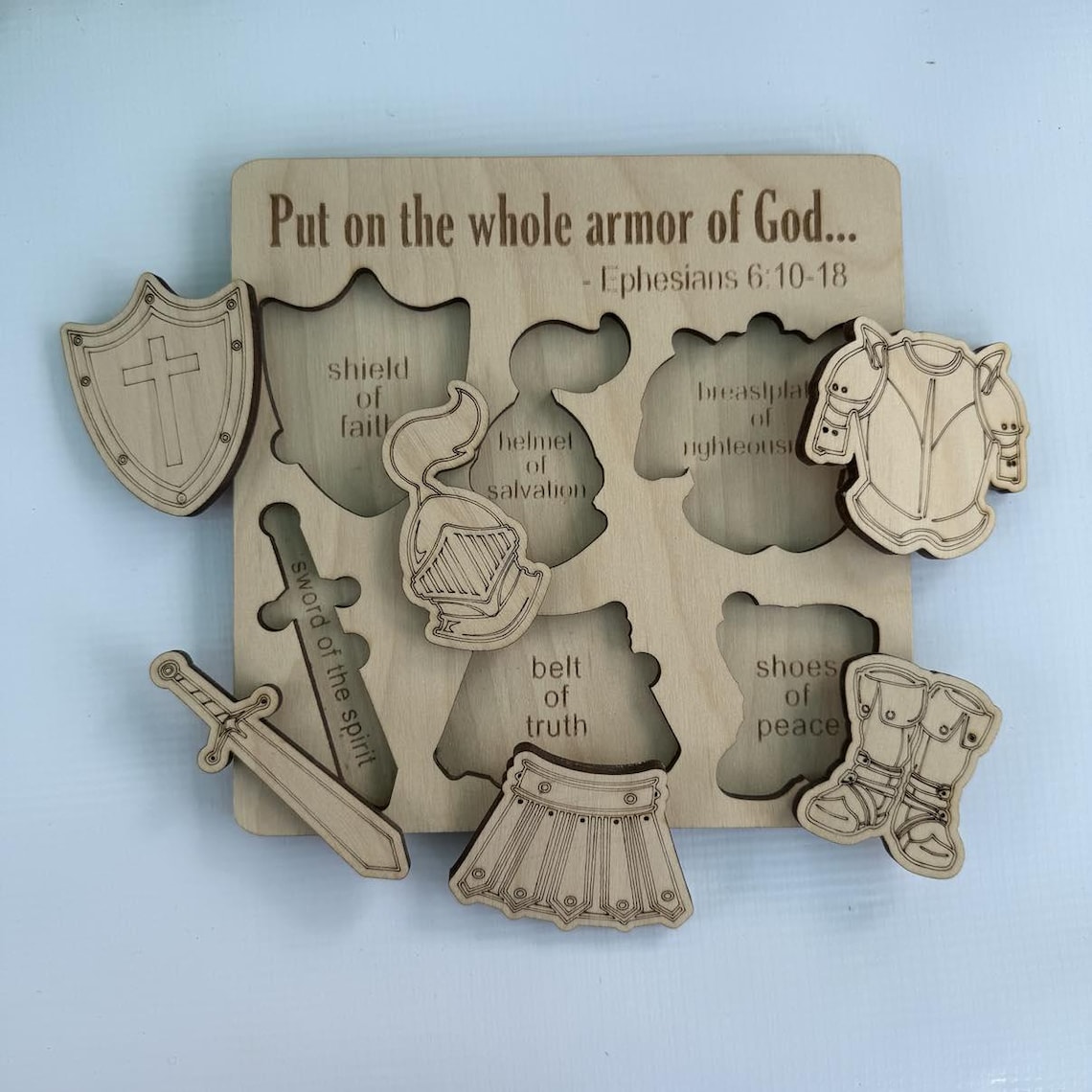 Armor of God Puzzle Design - SVG Laser Cut File - Christian Learning ...