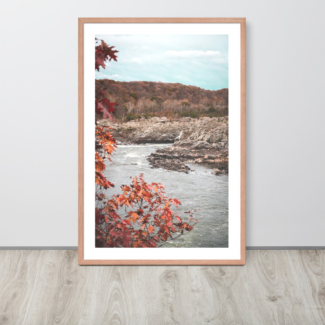 Rapids Fall Autumn Photo Framed Print Poster Wall Decor Wall Art Home ...