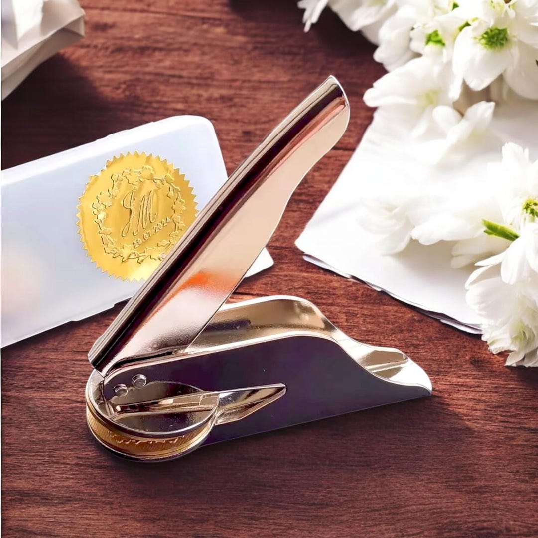 Custom Embosser Stamp, Personalized Wedding Embosser. Monogram Embosser ...