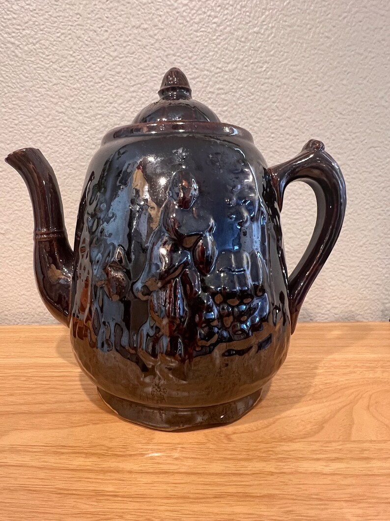 Antique 19th Century Rockingham Teapot/ Rebekah at the Well - Etsy