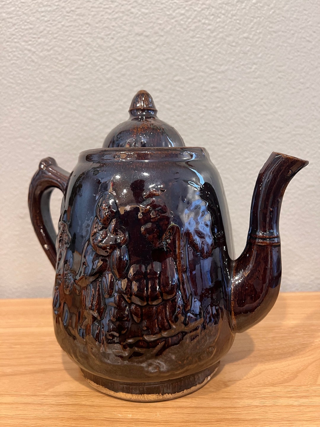 Antique 19th Century Rockingham Teapot/ Rebekah at the Well - Etsy