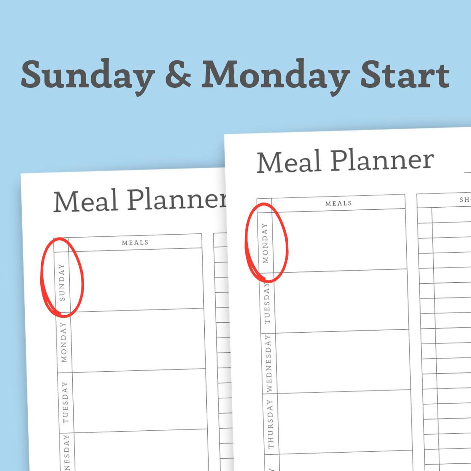 Digital Weekly Meal Planner, Printable Meal Planner PDF, A4 Meal ...