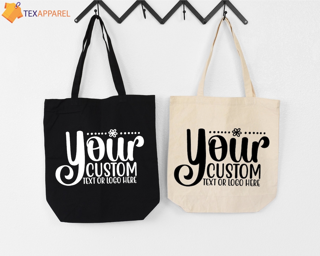 Custom Tote Bag, Custom Text Tote Bag, Logo Print Bags, Custom Photo ...