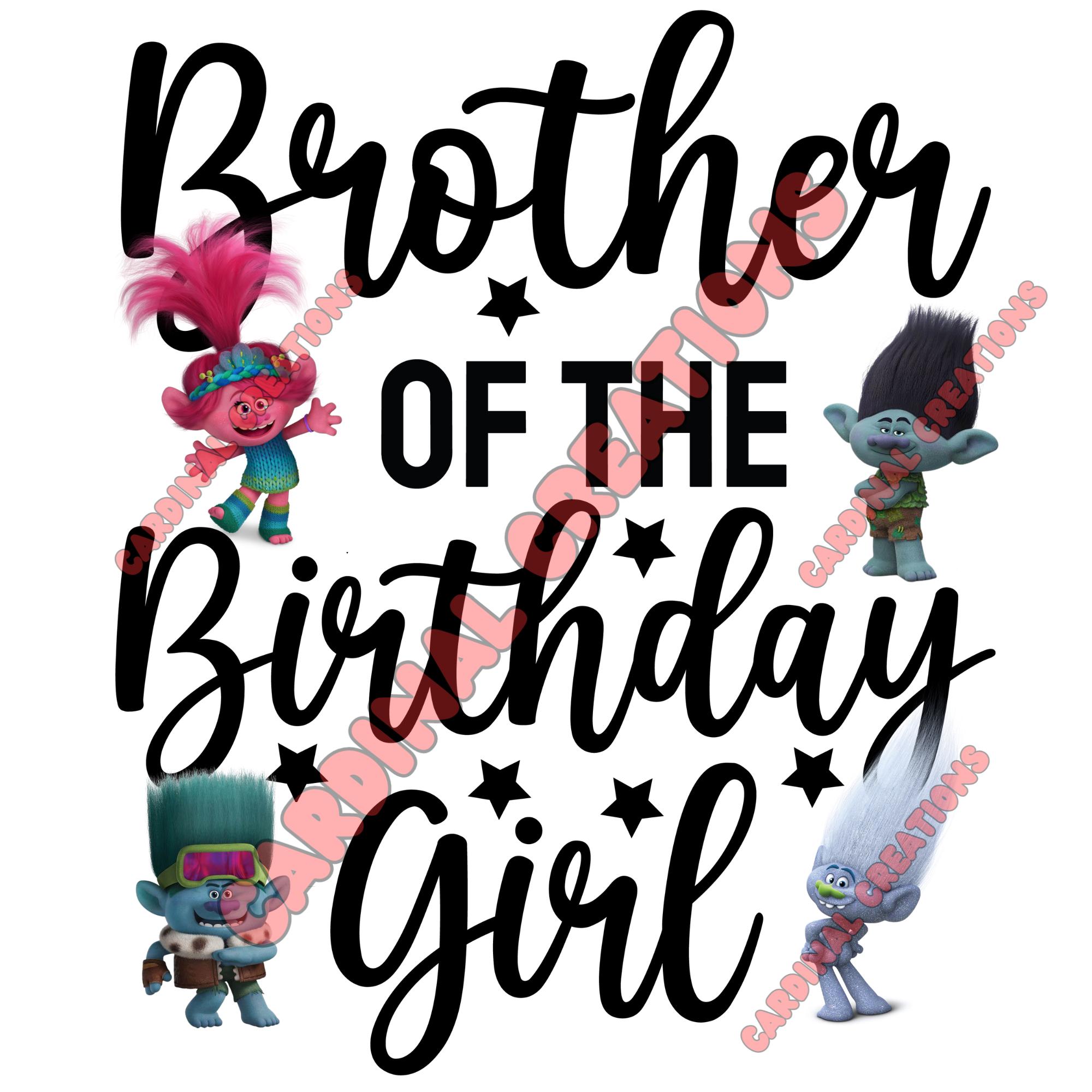 Trolls Brother of Birthday Girl PNG - Used for Sublimation/dtf - Etsy