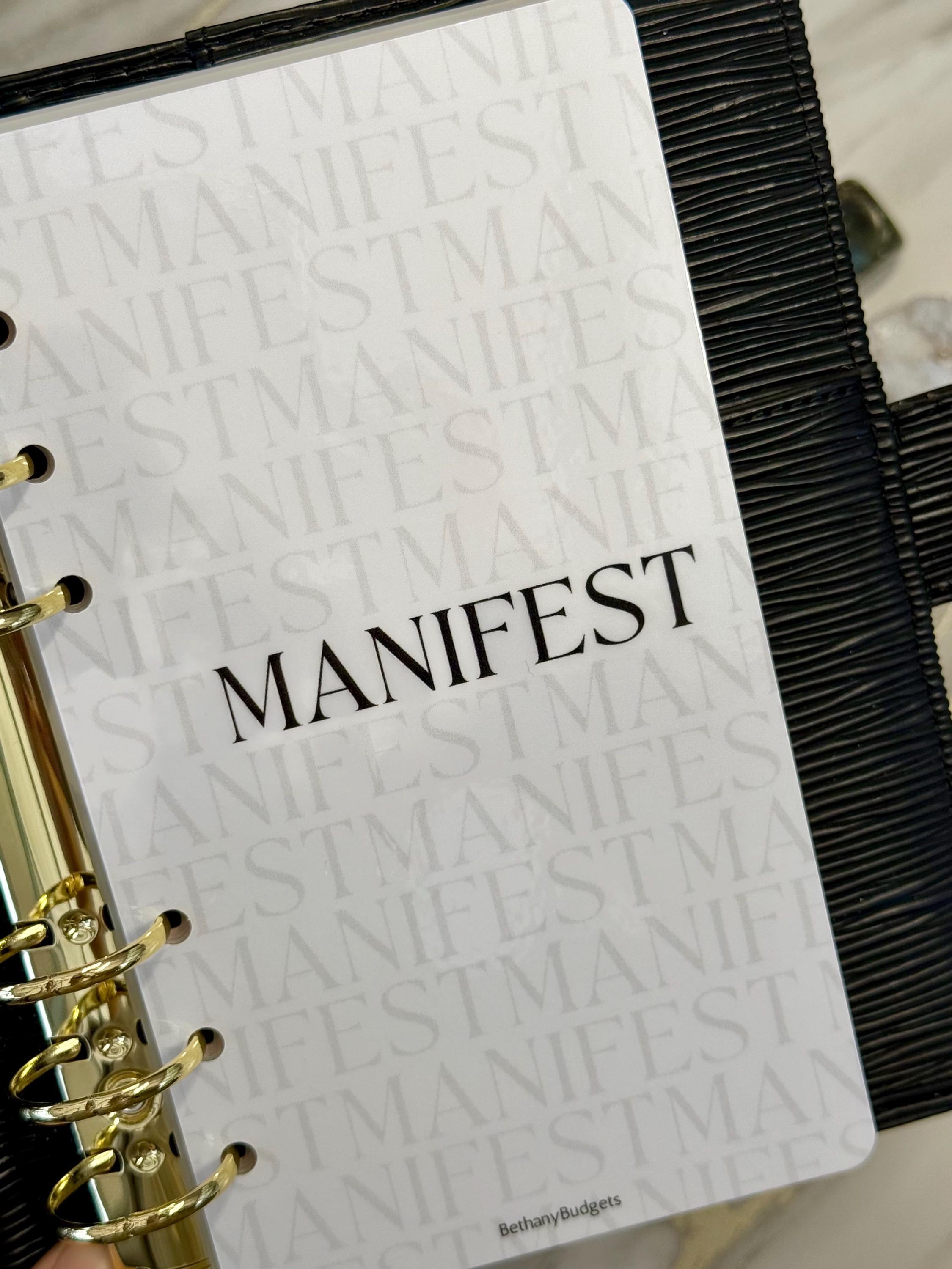 Monochrome Manifest Everything Dashboard | A6 Cash Binder Dashboard ...
