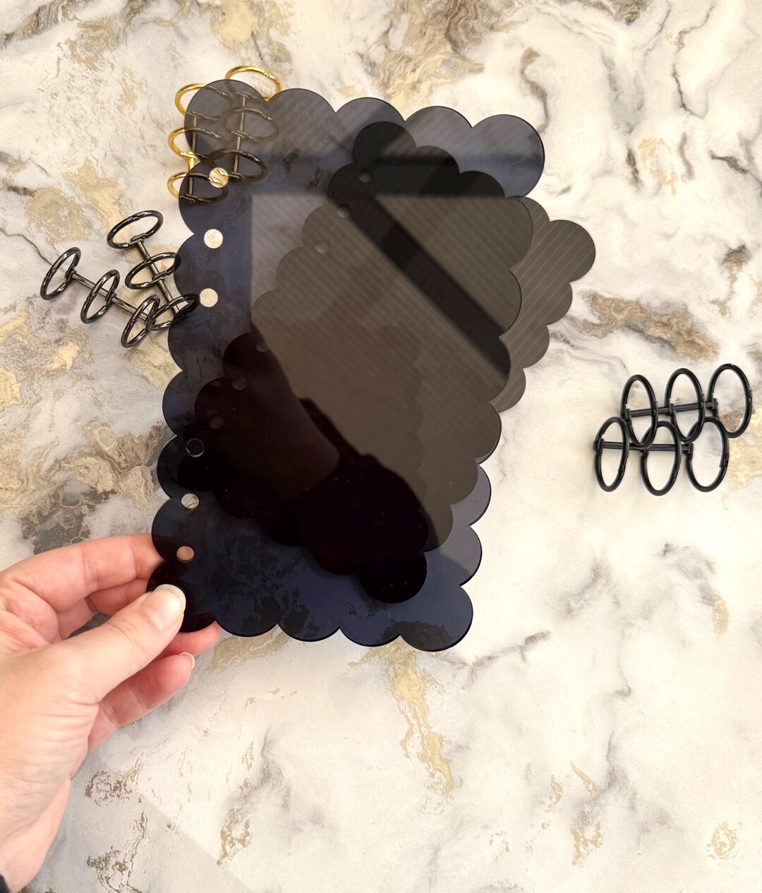 Scalloped Acrylic Binder | A6 Cash Binder | Bethany Budgets - Etsy