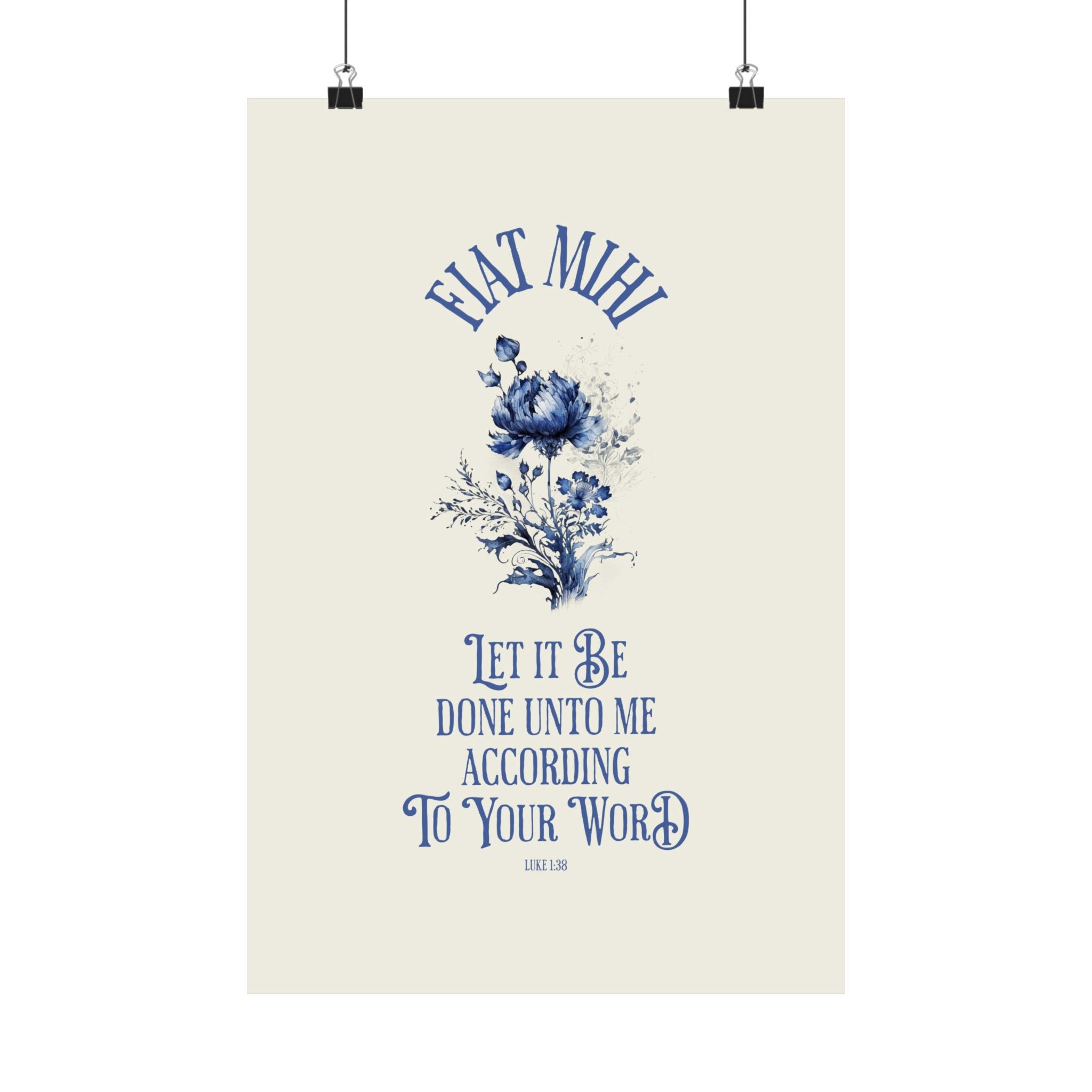 Fiat Mihi Catholic Floral Wall Decor Catholic Mom Gifts Scripture Wall ...