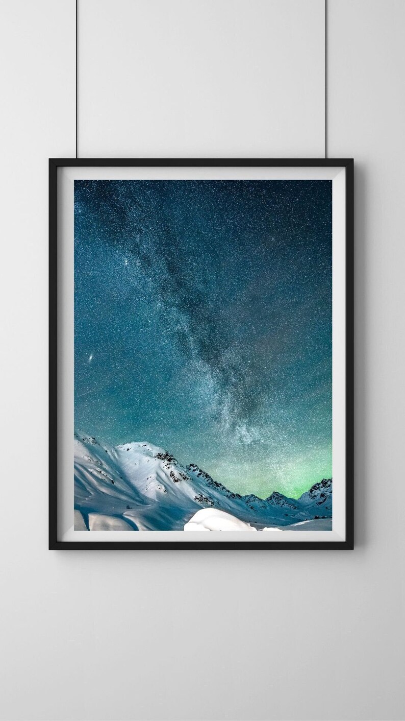 The Milky Way Galaxy With Stars Over Snow Covered Mountains in Alaska ...