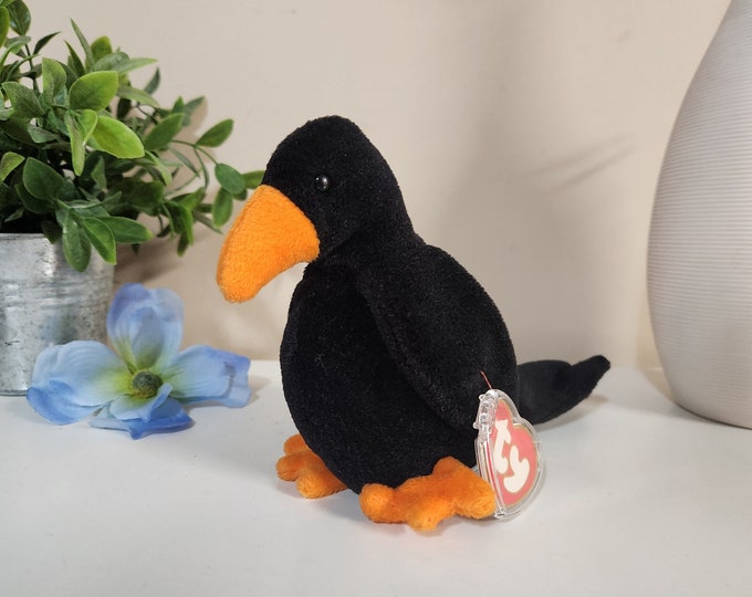 Rare Ty Beanie Baby Caw the Crow 3rd Gen Hang Tag | Black Bird Orange ...