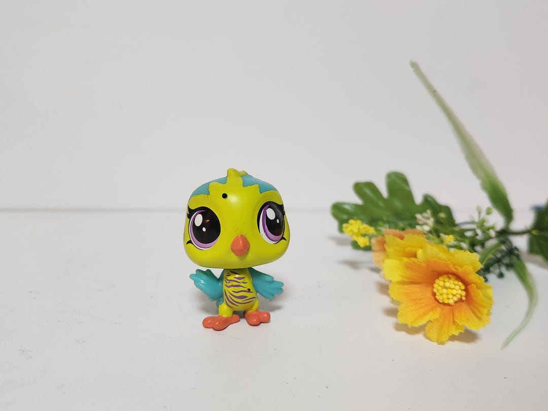 Littlest Pet Shop Bird #4014 Hugsy Lovejoy Yellow Teal-authentic LPS ...