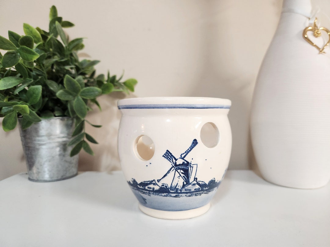 Vintage Delft Blue Hand Painted Crocus Bulb Planter - Etsy