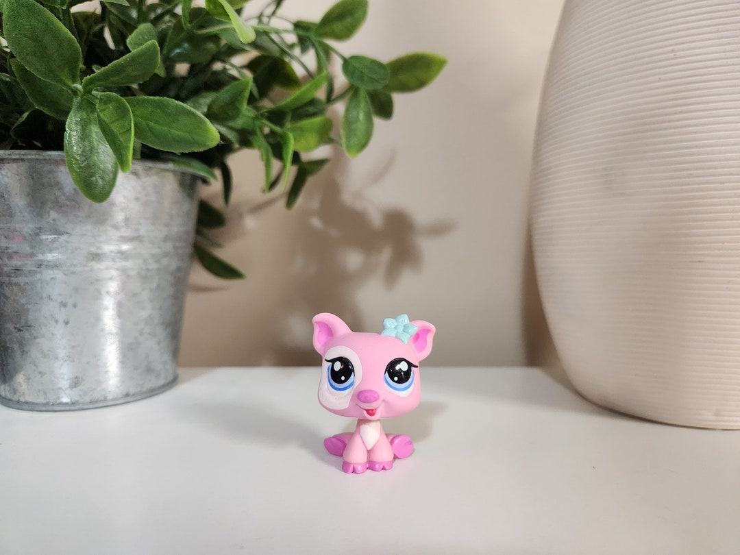 Littlest Pet Shop Pink Pig Blue Flower - Hasbro LPS - Etsy
