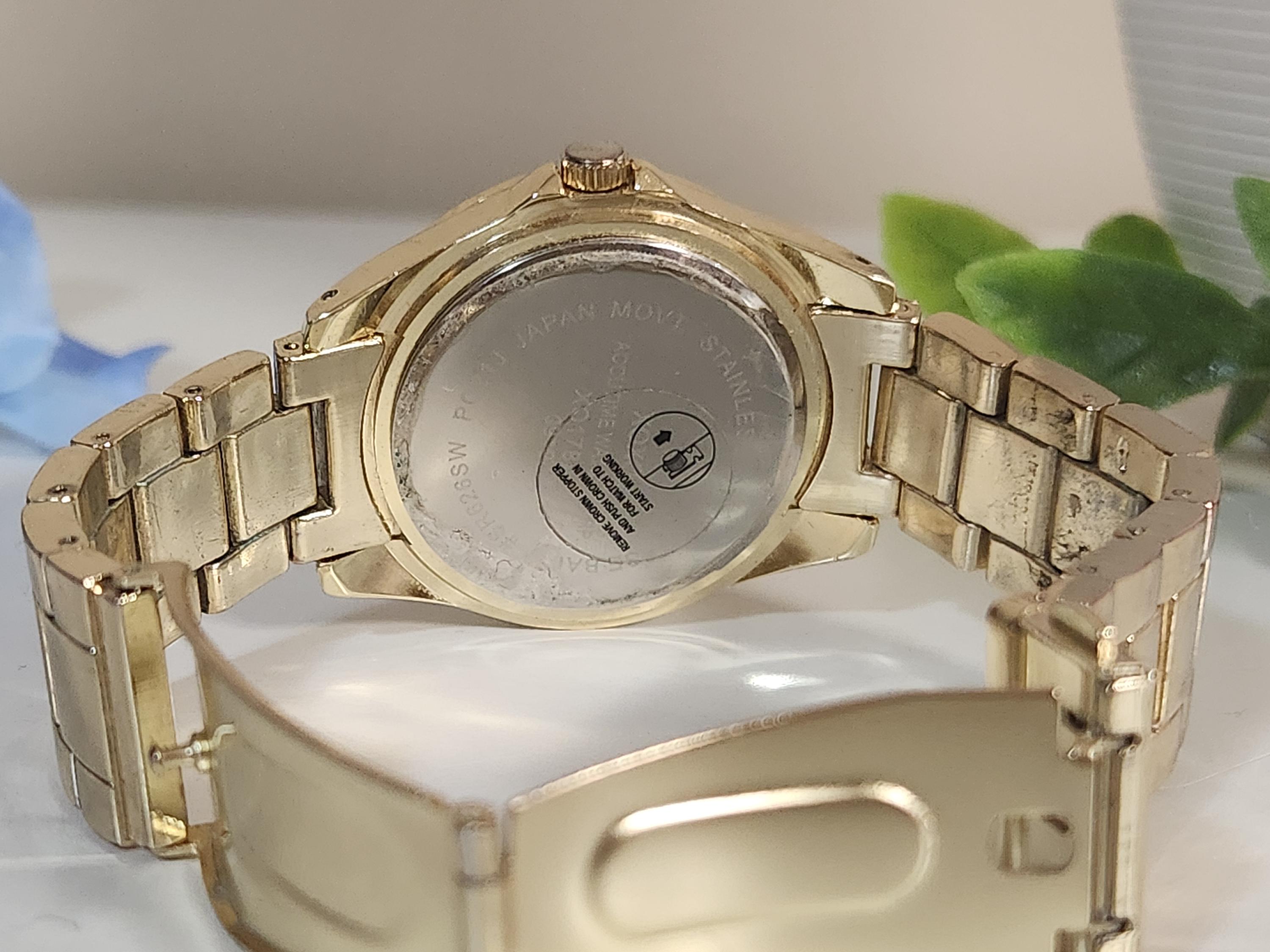 Ladies Gold-tone Rhinestone Wristwatch Diamond Crystal Accents-girl's ...