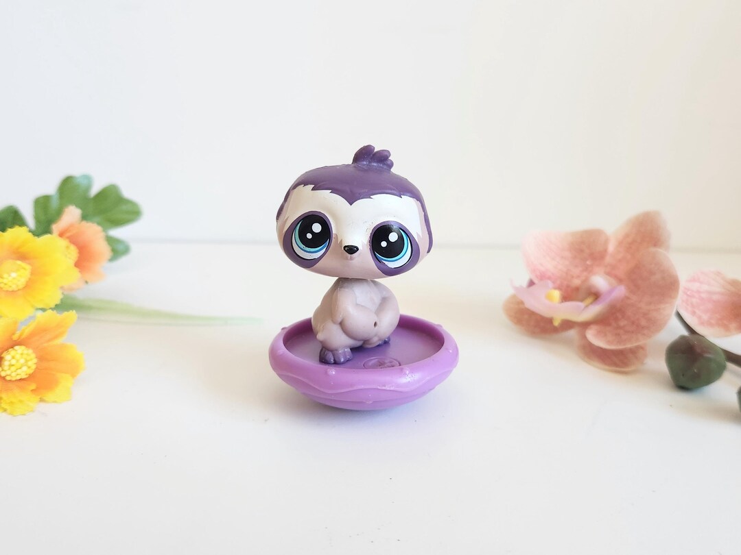 LPS Dozer Dryden Sloth #3807 on Purple Magnetic Spinner Chair ...