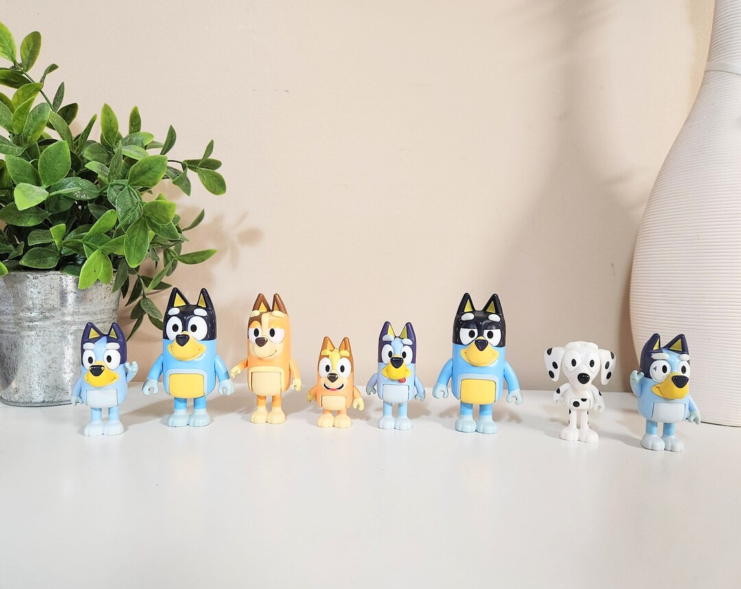 Bluey Toy Figures Set of 8 - Etsy